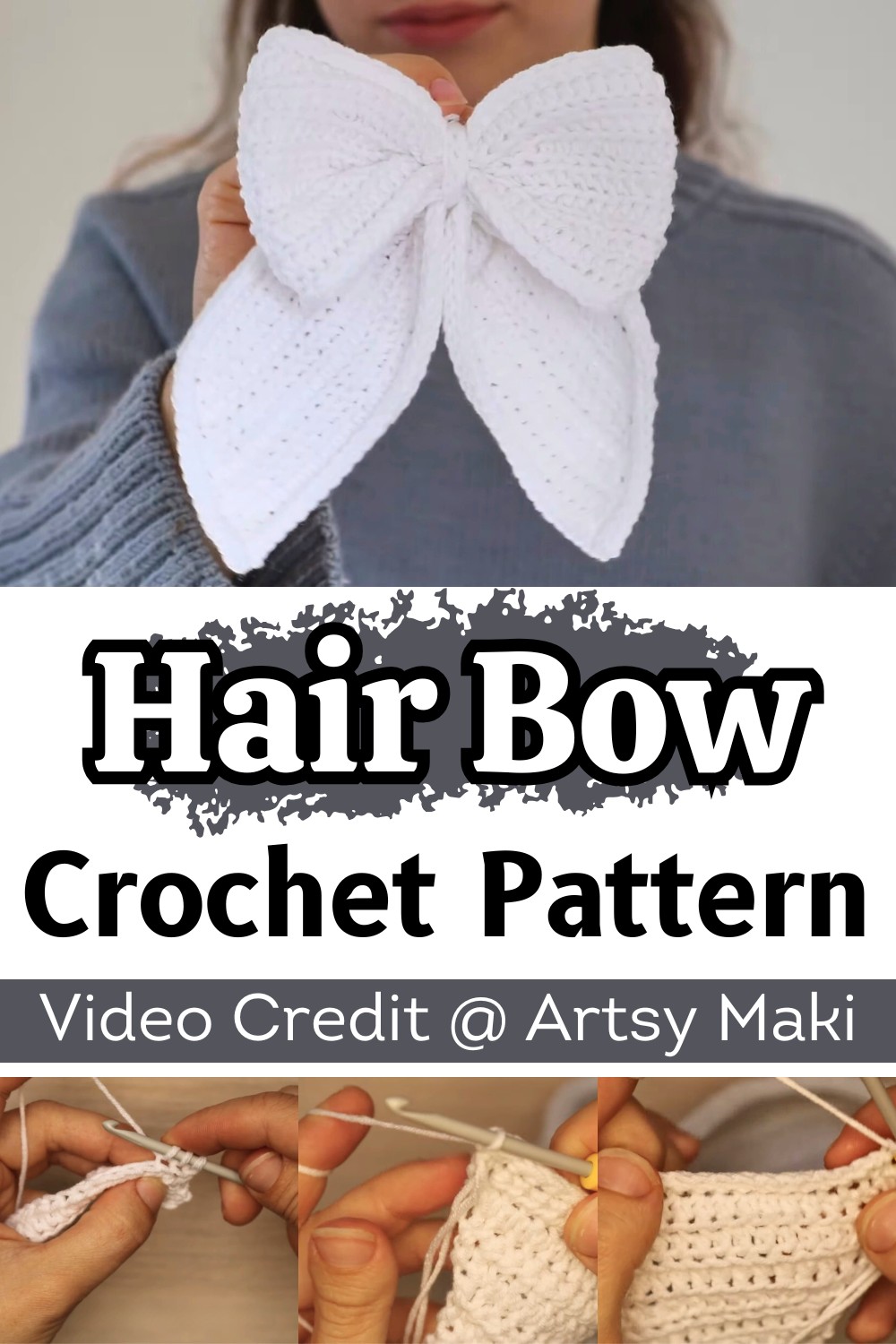 Crochet Hair Bow - Easy No-Sew Bow Tutorial - Yarn Items