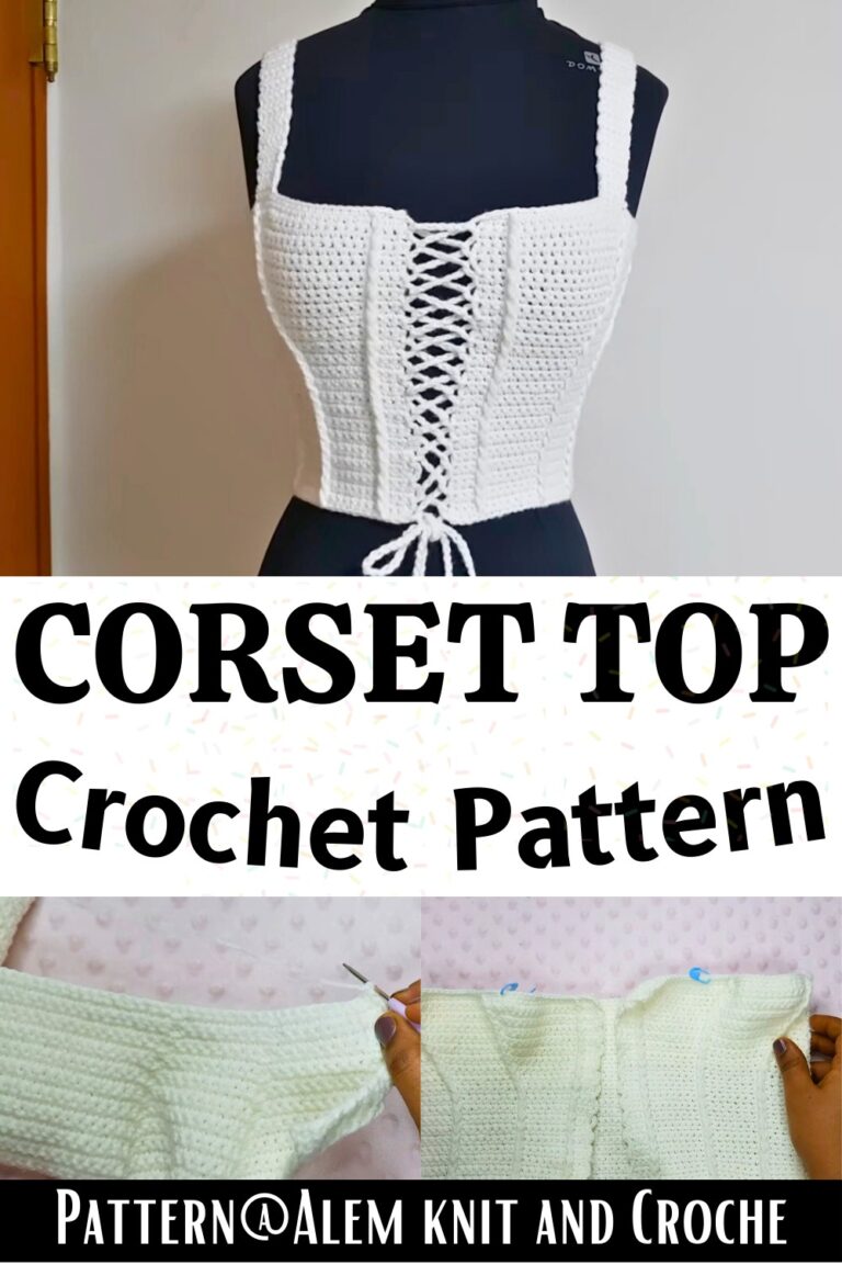 Elegant Corset Crochet Top with Lace-Up Design - Yarn Items