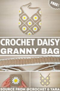 Crochet Daisy Tote Bag - Handmade Floral Charm - Yarn Items