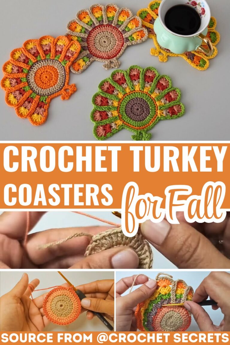 Festive & Functional Crochet Turkey Coasters for Fall - Yarn Items