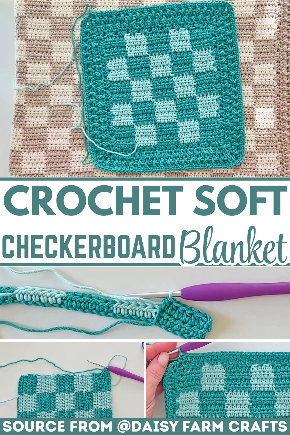 Crochet Checkerboard Blanket Tutorial - Yarn Items