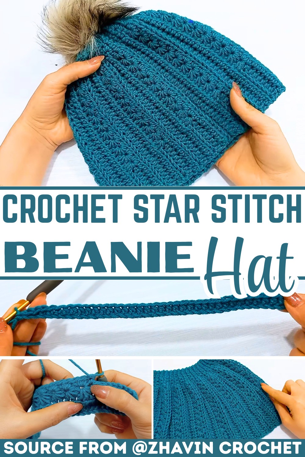 How to Crochet a Stunning Star Stitch Beanie Hat - Yarn Items