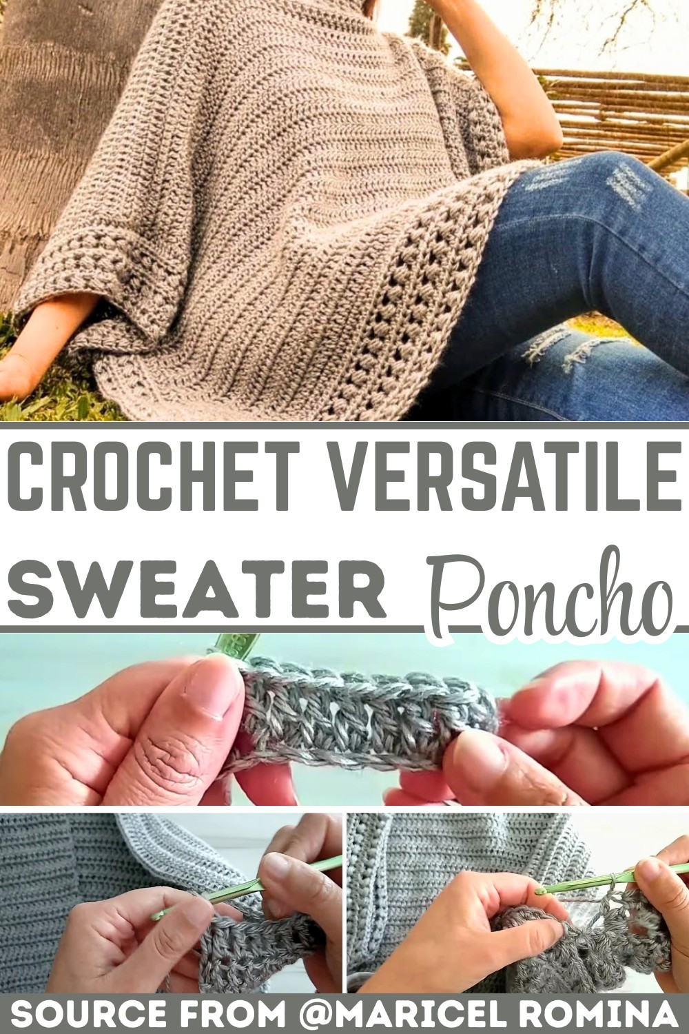 Step-by-Step Guide for Versatile Crochet Sweater Poncho - Yarn Items
