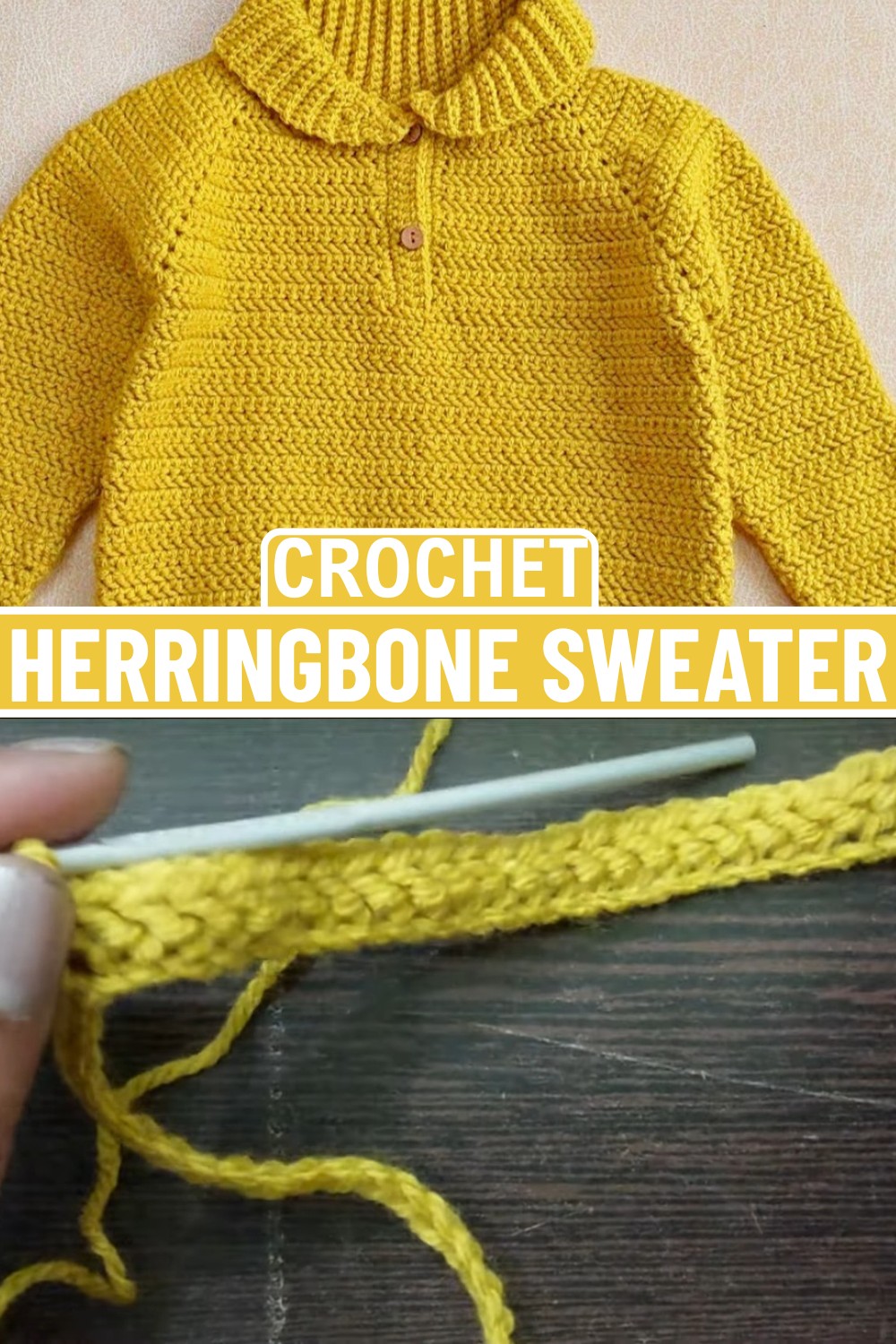 Easy and Elegant Crochet Herringbone Stitch Sweater Tutorial - Yarn Items