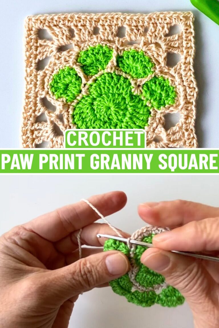 Crochet Paw Print Granny Square – Perfect for Blankets & More - Yarn Items