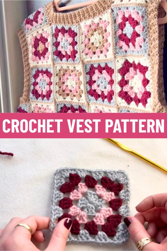 Easy Granny Square Crochet Vest Tutorial For Wearable Design - Yarn Items