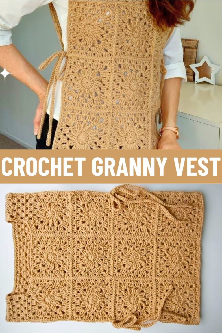 Handmade Crochet Granny Square Vest - Timeless Sunburst Design - Yarn Items